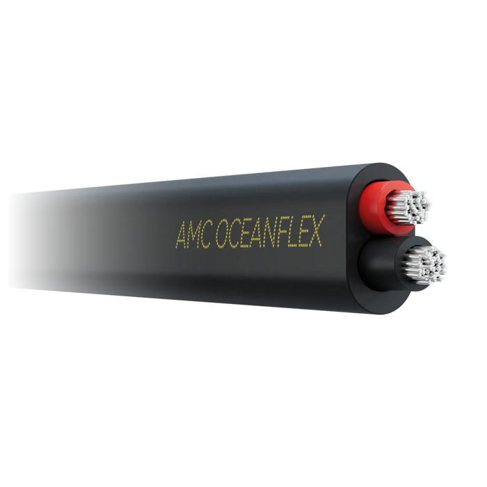 White (2x1.5mm²) Oceanflex Tinned Copper 2 Core Cable (Flat Twin Black ...